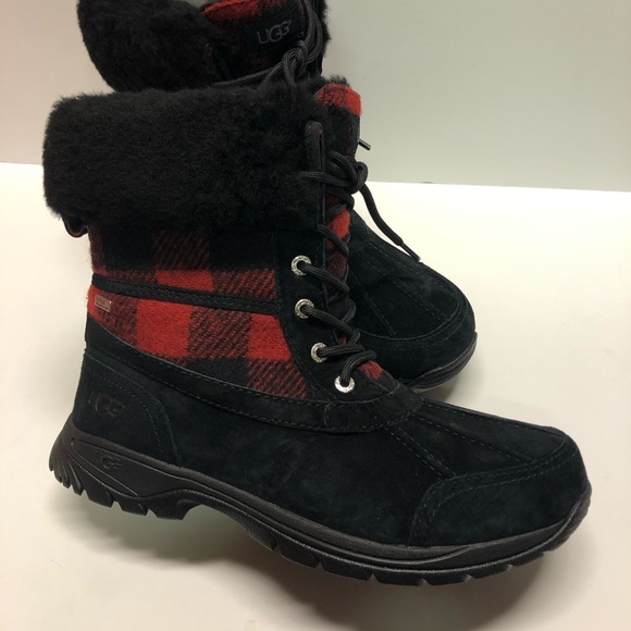 UGG | Shoes | New Ugg Butte Redwood Boots Black Red Plaid | Poshmark